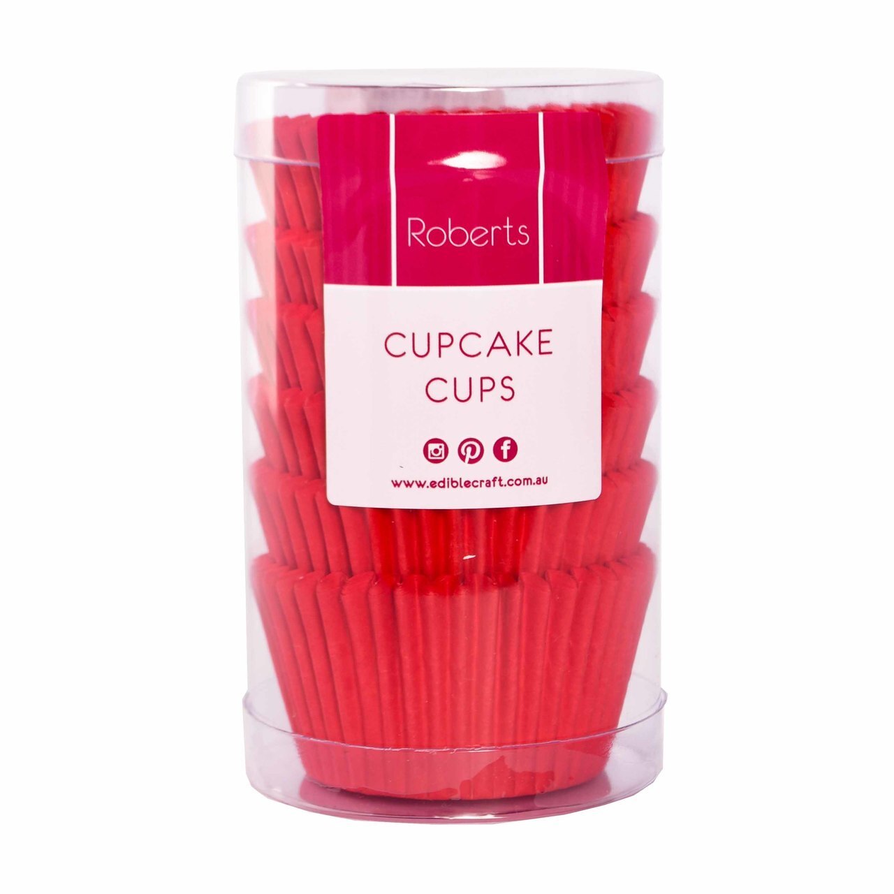 red paper cake cases