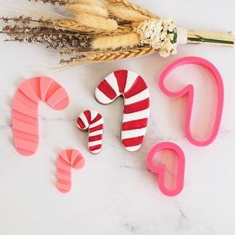 Stamp Set - Candy Cane Emboss 3D Printed Cookie Stamps & Cookie Cutter ...