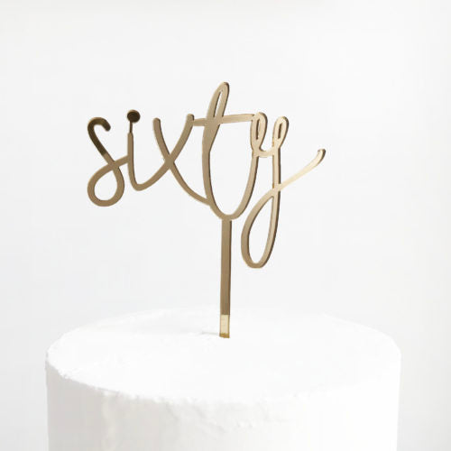 Wild Sixty Cake Topper - Gold Mirror – Across The Board Cake Decorating